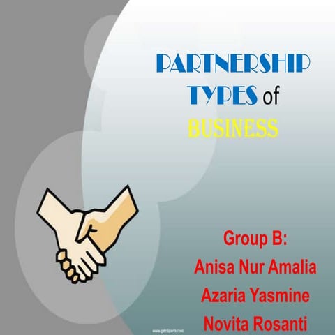 "Partnership Types of Business" - Business Studies XI IPS | PPTX