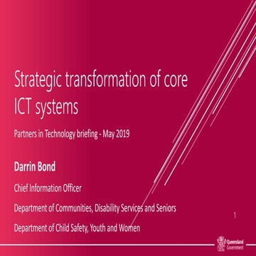 Partners in technology - Strategic Transformation of Core ICT Systems | PPT