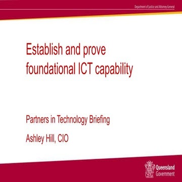 Partners in Technology - Establish and prove foundational ICT ...
