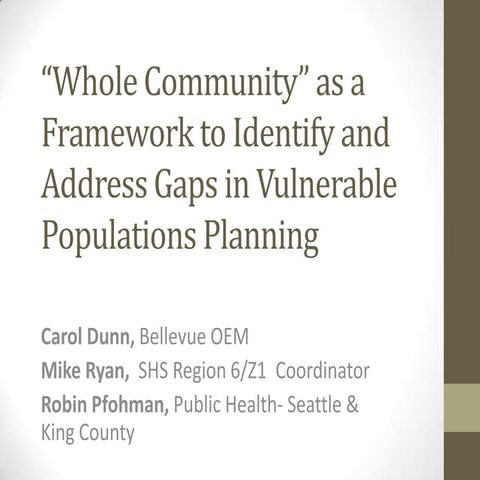 Whole Community Planning Framework | PPT