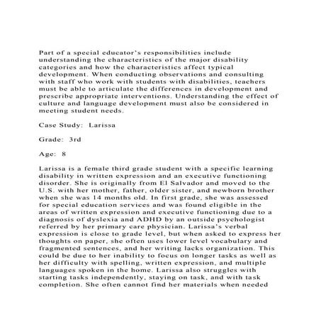 Benchmark - Summative Examination Part of a special educator’s r.docx