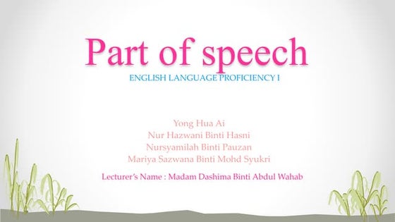 Parts of Speech | PPTX