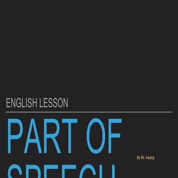 basic grammar 1 - part of speech powerpoint | PPTX