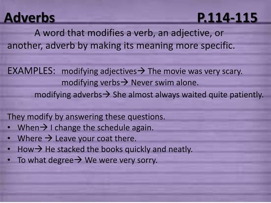 Delayed Adjectives and Adverbs | PDF