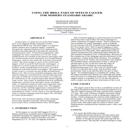 Part of speech tagger | DOC | Programming Languages | Computing