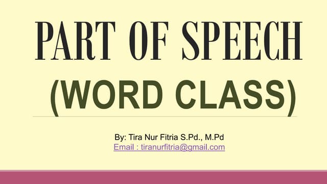 Part Of Speech Word Class PPT part-of-speech-word-class-ppt