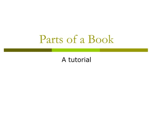 Parts Of A Book | PPTX