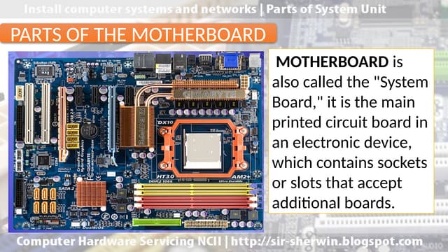 The Motherboard Parts and their Function | PPTX