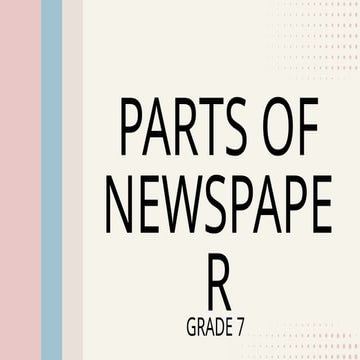 Newspaper parts | PPT