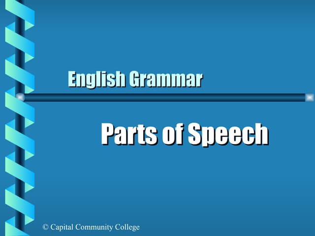 Presentation of english (parts of speech) | PPT