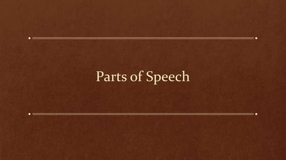 Parts of speech | PPTX