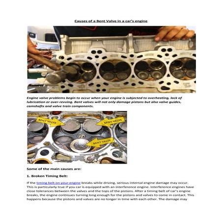 Partsavatar Auto Parts, Toronto - What are the causes of a bent valve ...