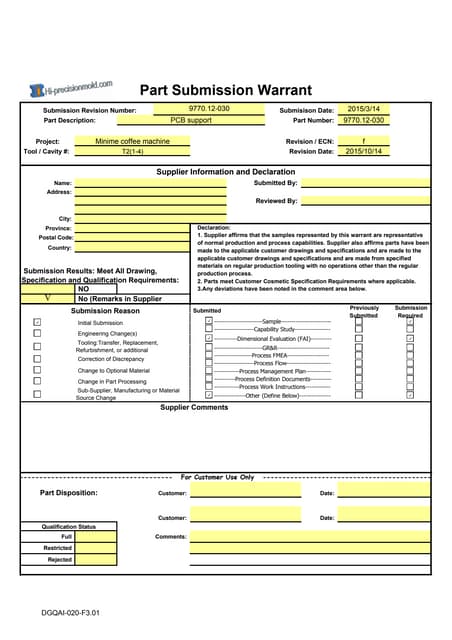 Injection process sheet of hi precision | PDF