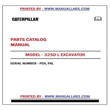 325D L CATERPILLAR EXCAVATOR PARTS CATALOG MANUAL PEH | PDF
