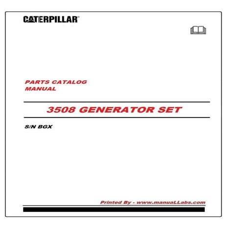 3508 CATERPILLAR GENERATOR SET PARTS CATALOG MANUAL BGX | PDF
