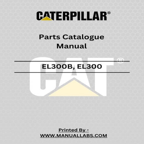 EL300B CATERPILLAR EXCAVATOR PARTS CATALOG MANUAL SN 3FJ | PDF