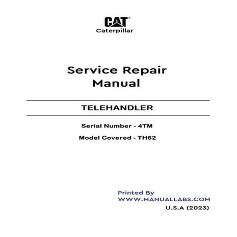 TH62 CATERPILLAR TELEHANDLER PARTS CATALOG MANUAL 4TM | PDF
