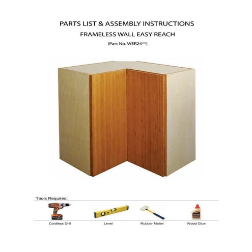 Parts list & assembly instructions frameless wall easy reach | PDF