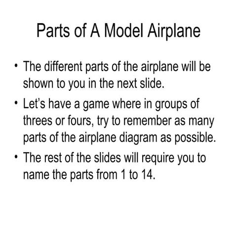 Parts Of A Basic Model Airplane | PPT