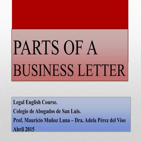 BUSINESS LETTER PARTS | PPTX