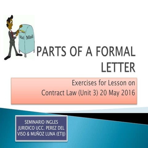 Parts of a formal letter handout | DOC