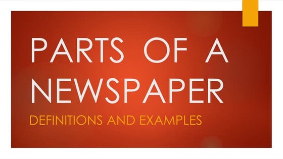 Parts of Newspaper.pdf | Business | Business and Finance