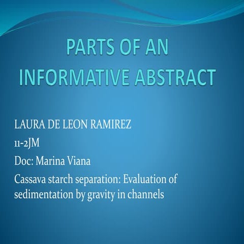 Parts of an informative abstract (1) | PPT