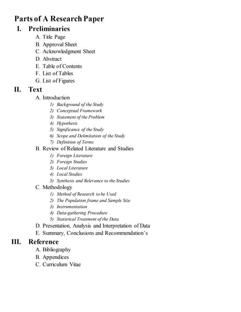 Parts Of A Research Paper Writing An Effective Research Paper: