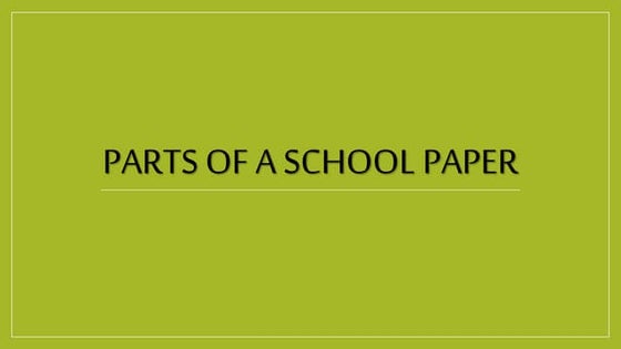 Parts of news papers and its meaning | PDF