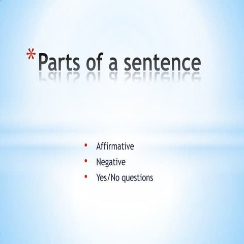 Parts of a sentence | PPTX