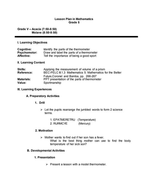 Solving Problem Involving Temperature Docx Weather Science