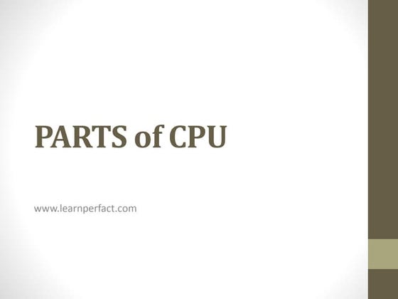 Parts of CPU | PDF