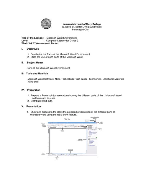 Parts of m.s word | PPTX