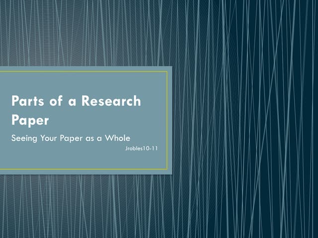 Parts of a research paper | PPTX