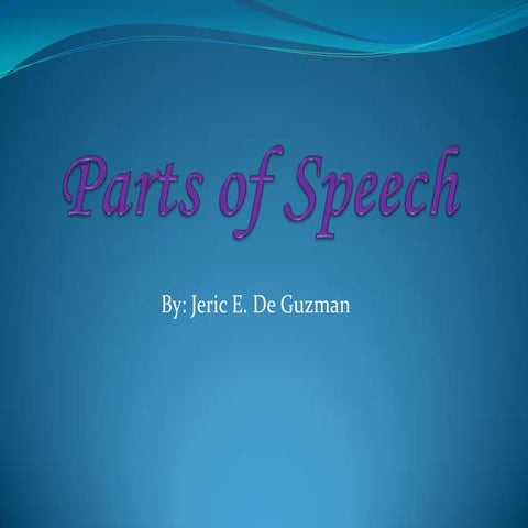 parts of speech | PPTX