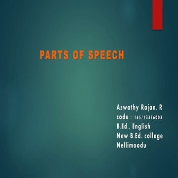 Parts of speech | PPTX