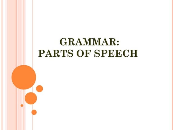 8 parts of speech ppt | PDF