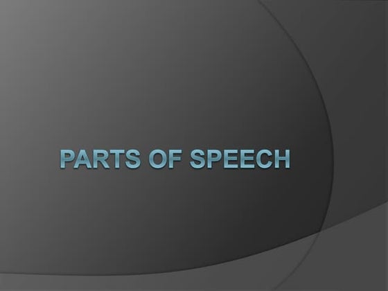 8 parts of speech ppt | PDF