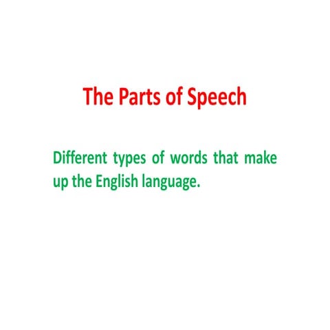 Parts of speech | PPTX