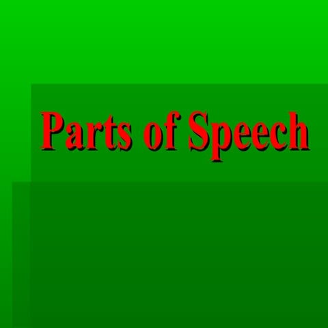 Parts of speech | PPT