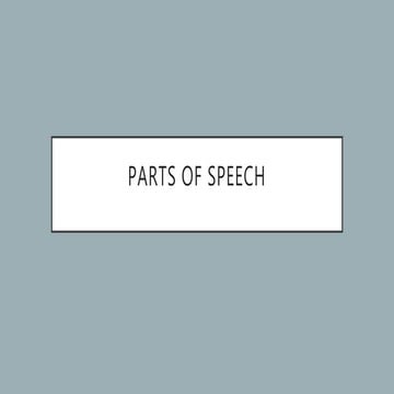 Parts of speech | PPT