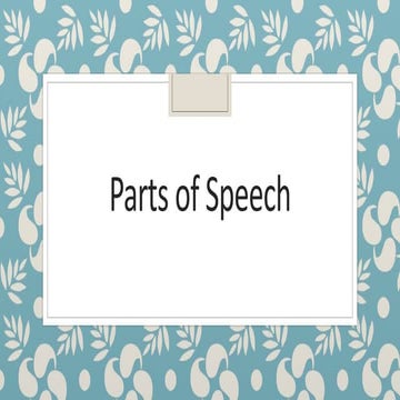 Parts of speech | PPTX