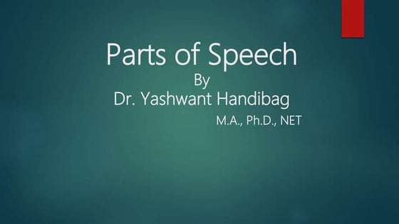 8 parts of speech ppt | PDF