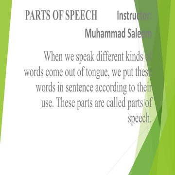 8 parts of speech ppt | PDF