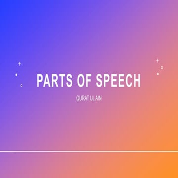 Parts of Speech (NOUN, PRONOUN, ADJECTIVE, VERB) | PDF