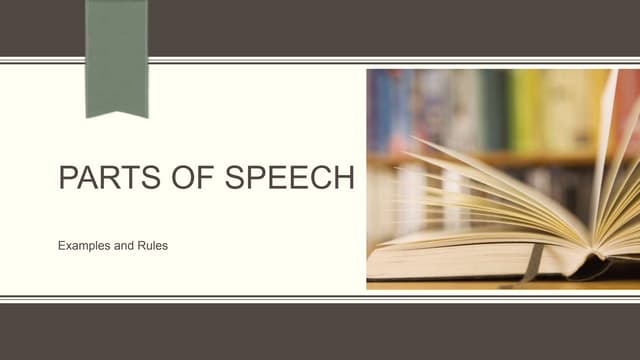 Parts of Speech | PPT