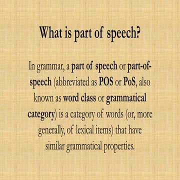 Parts of speech and their examples and types | PPTX