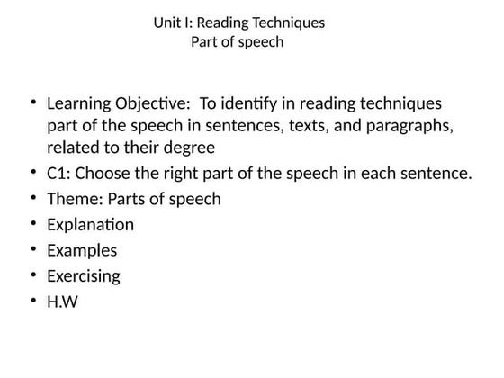 Parts of speech | PPTX