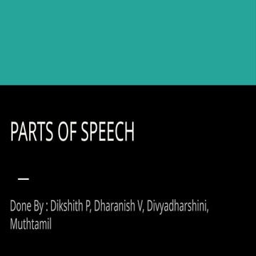 Parts Of Speech English Grammar basic topics | PPTX