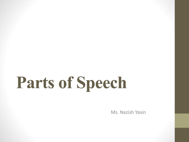 8 parts of speech ppt | PDF